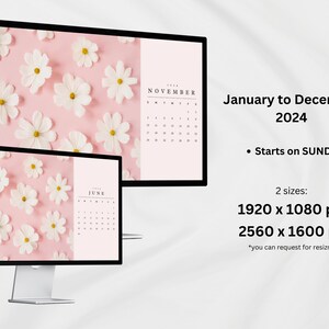 2024 Desktop Wallpaper Calendar Digital Desktop Organizer MacBook ...