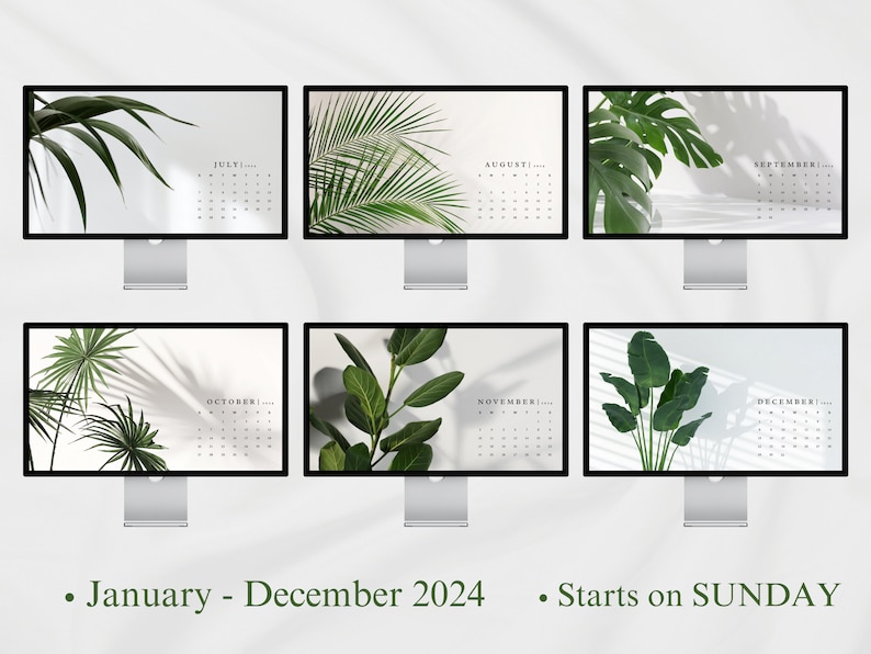 Desktop Wallpaper Calendar Digital Desktop Calendar Aesthetic Wallpaper ...