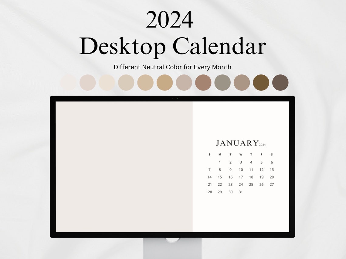 Desktop Wallpaper Calendar Digital Desktop Calendar Aesthetic Wallpaper ...