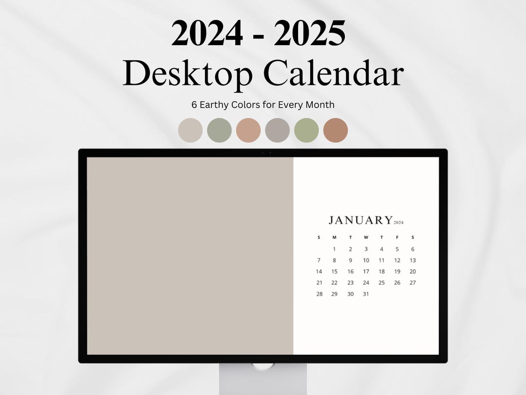 2024 2025 Desktop Wallpaper Calendar Digital Desktop Calendar Aesthetic ...