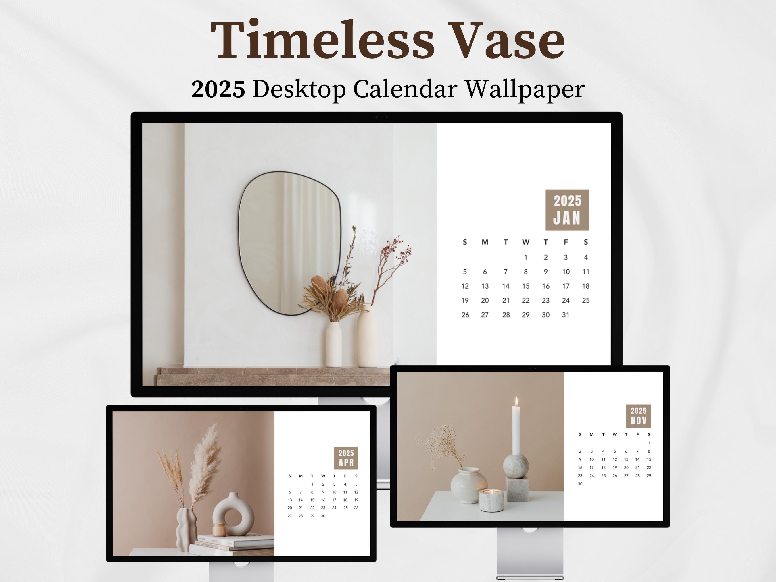 2025 Desktop Wallpaper Calendar | Digital Desktop Organizer Neutral ...