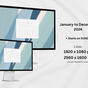 2024 Desktop Wallpaper Calendar Digital Desktop Organizer MacBook ...