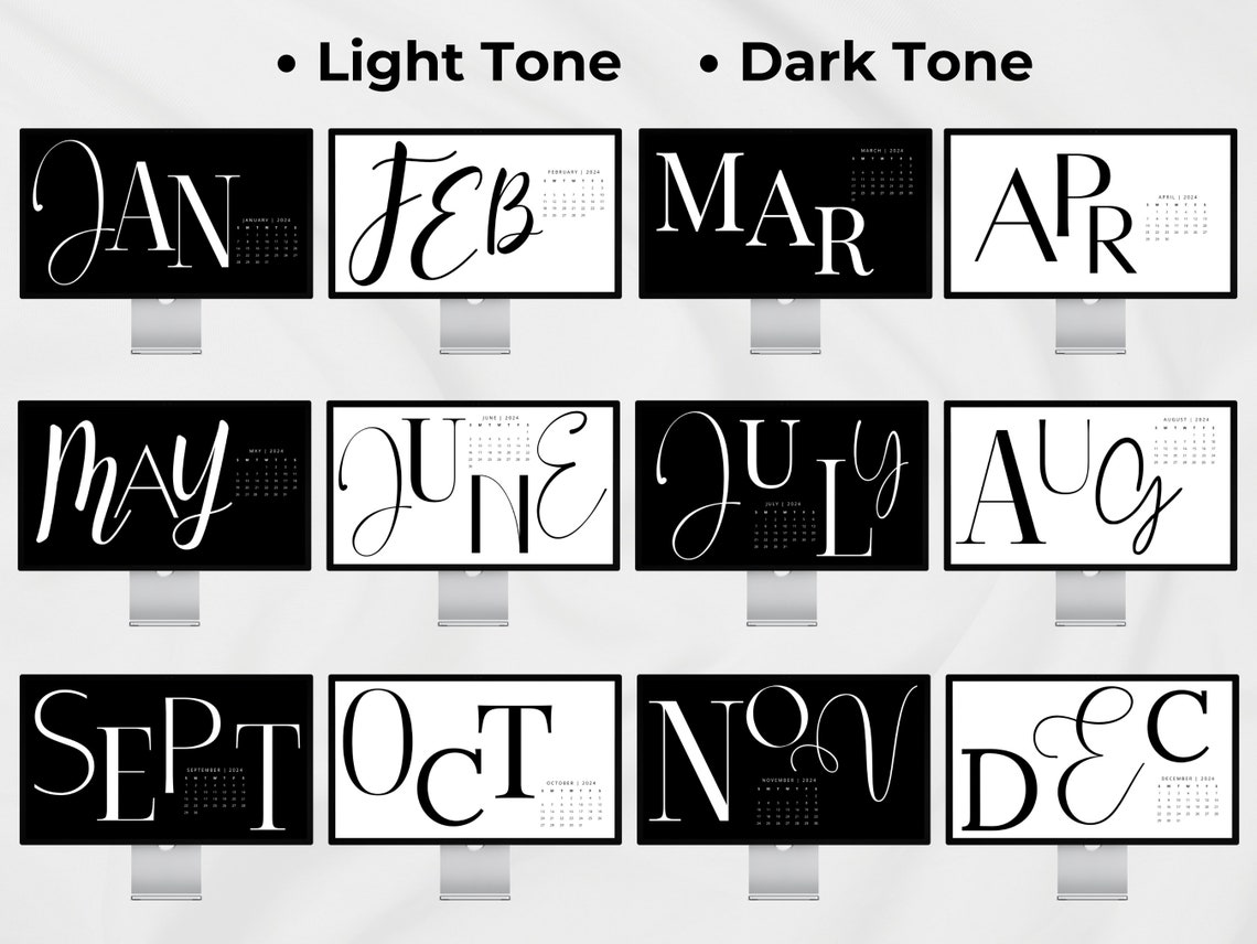 Desktop Wallpaper Calendar Digital Desktop Organizer Aesthetic ...