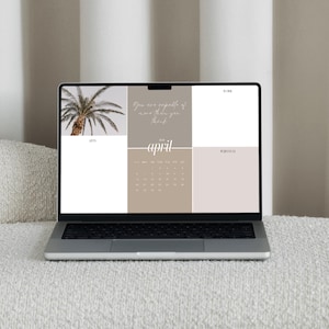2025 Desktop Wallpaper Calendar | Neutral Beige Minimalist Monthly ...