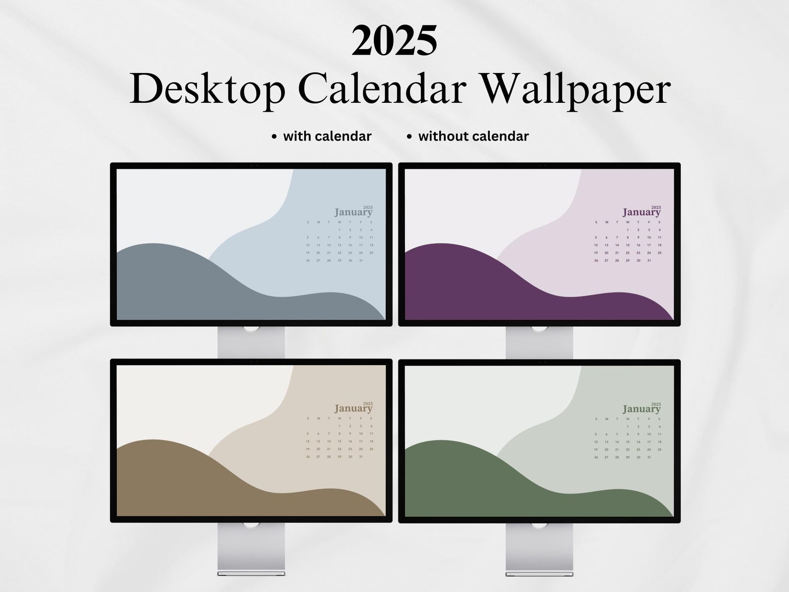 2025 Desktop Wallpaper Calendar | Digital Desktop Organizer Abstract ...