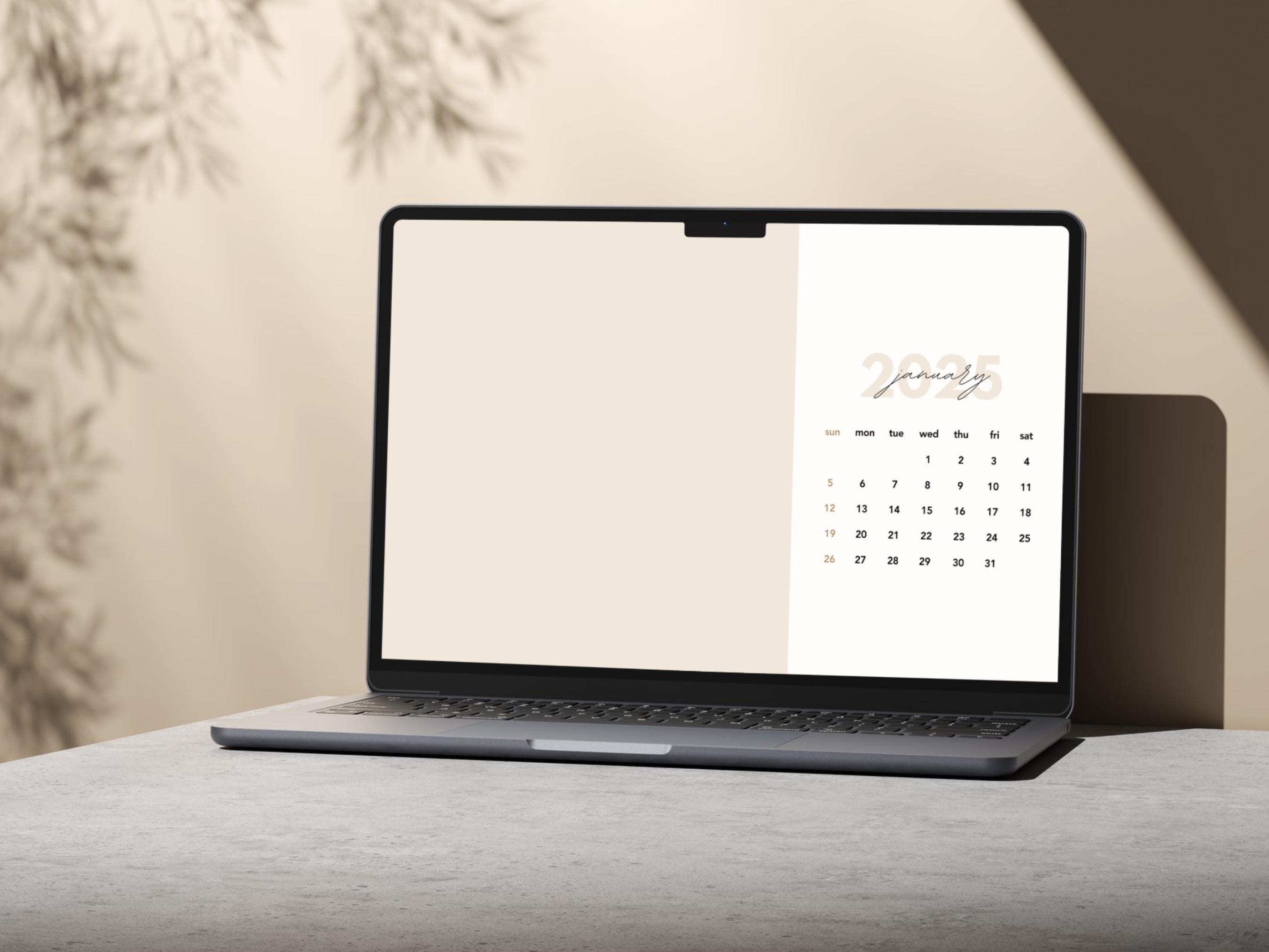 2025 Desktop Wallpaper Calendar | Digital Desktop Organizer Aesthetic ...