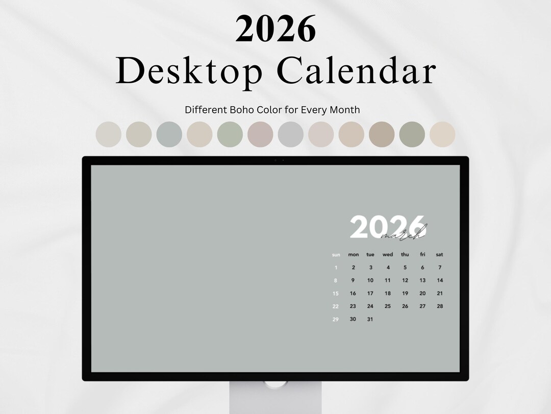 2026 Desktop Calendar Wallpaper: MacBook Wallpaper Laptop Wallpaper ...