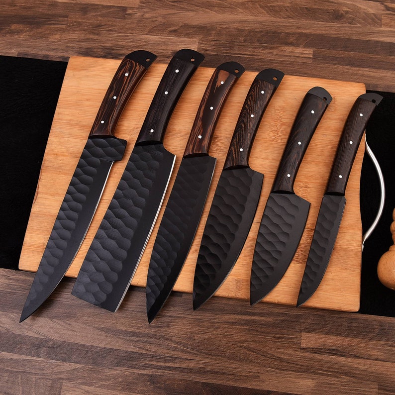Hand Forged Chef Knife Set BBQ Knife Set of 5pcs Chef Set, Chef Knife ...