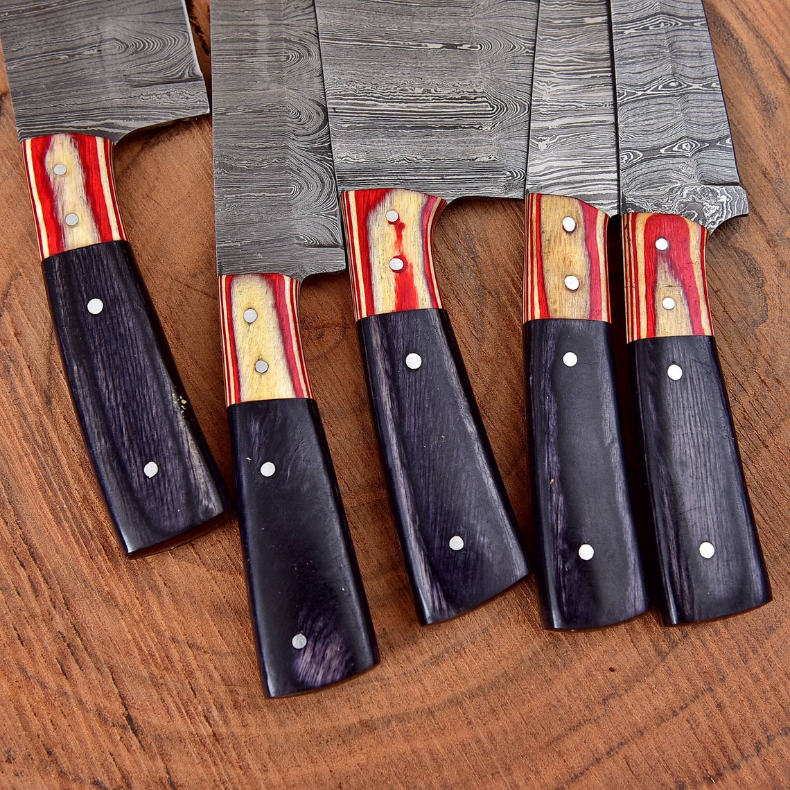 Personalized Chef Knives Set for Anniversary Gift Handmade D2 Steel ...