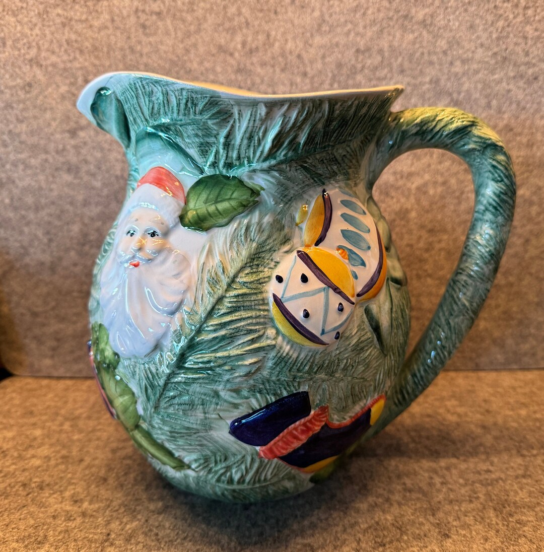 Ceramic Christmas Pitcher Made in Italy - Etsy