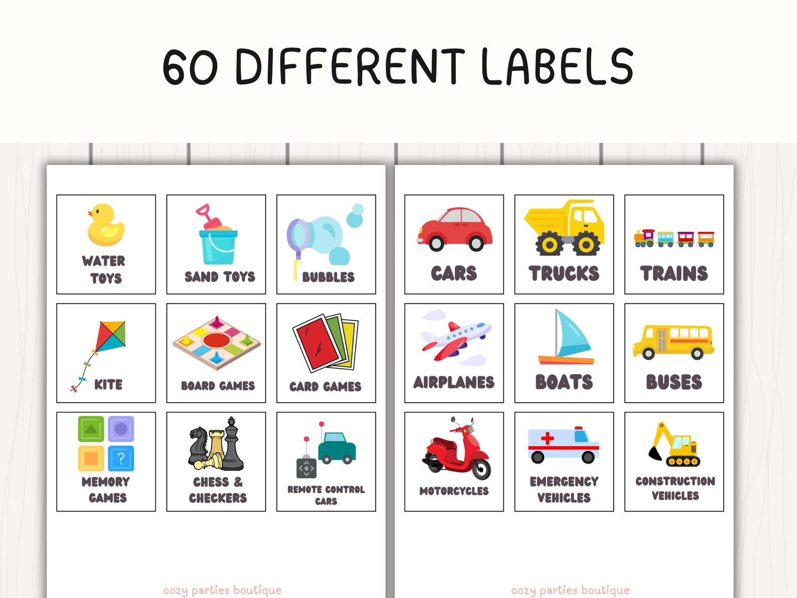 Printable Toy Bin Labels | Toy Storage Labels for Playroom & Classroom ...