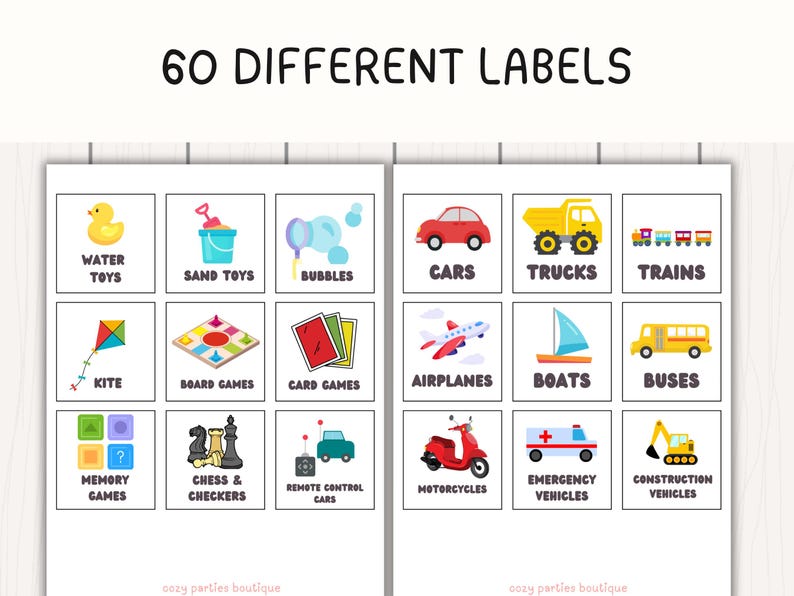 Printable Toy Bin Labels | Toy Storage Labels for Playroom & Classroom ...