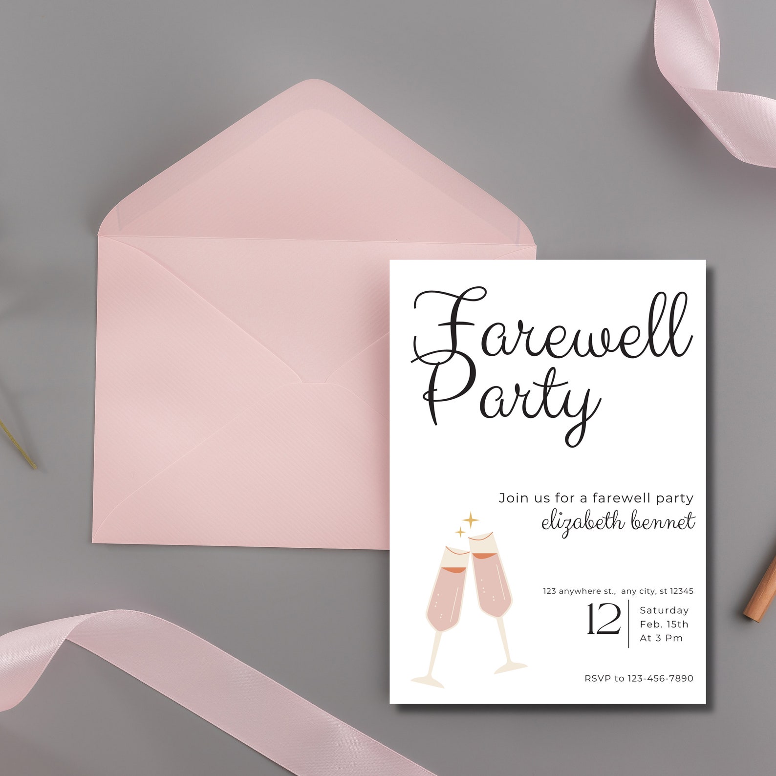 Modern Farewell Party Invite - Goodbye Party Celebration Invitation ...