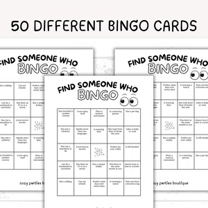Find Someone Who Bingo | Fun Icebreaker Game for Office Parties, Family ...