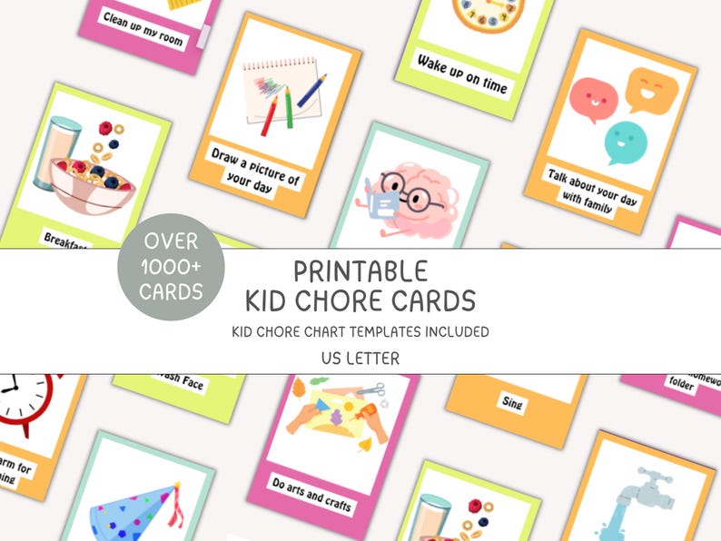 Kid Chores & Daily Routine Cards Routine Chart for Kids With Visual ...