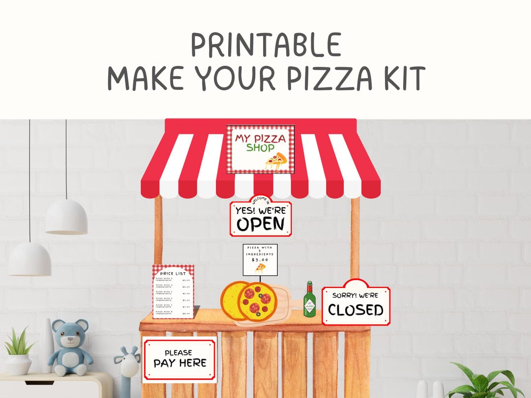 Printable Pretend Pizza Play Kit - Make Your Pizza Shop- Dramatic Play ...