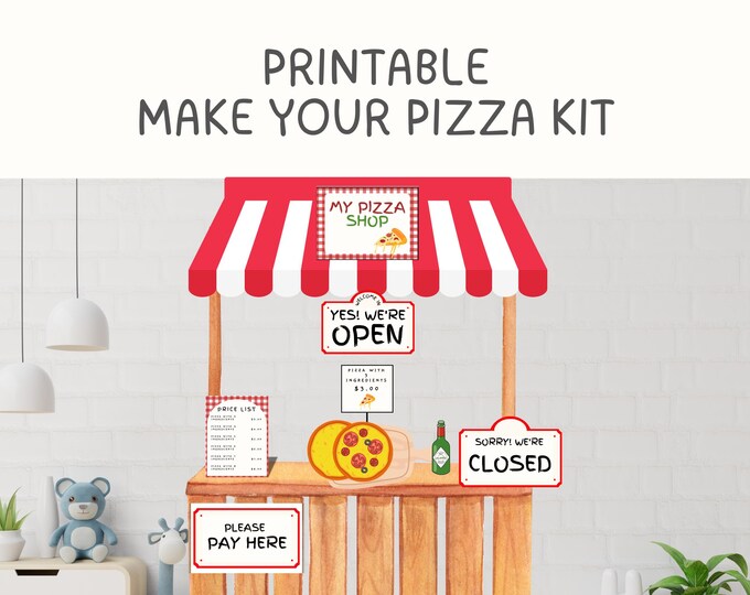 Printable Pretend Pizza Play Kit - Make Your Pizza Shop- Dramatic Play ...