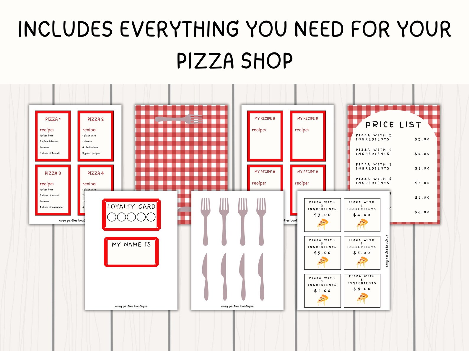 Printable Pretend Pizza Play Kit - Make Your Pizza Shop- Dramatic Play ...