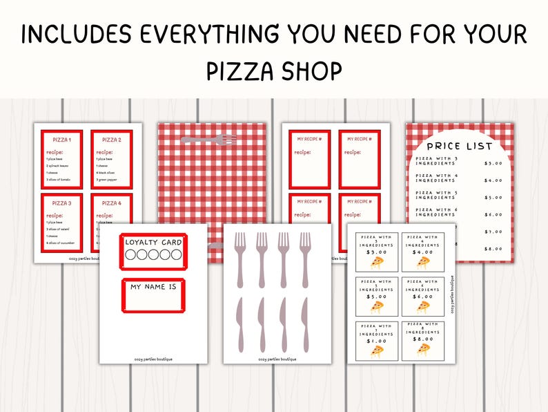 Printable Pretend Pizza Play Kit - Make Your Pizza Shop- Dramatic Play ...