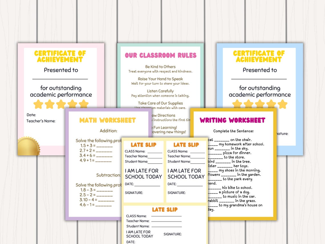 Teacher Printable Pretend Teacher Set Dramatic Play Imaginative Play ...