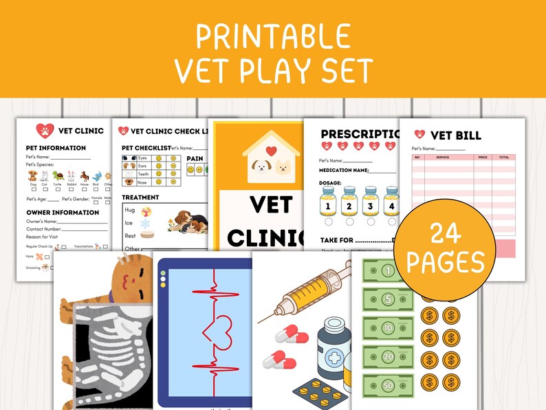 Printable Pretend Play Vet Set - Dramatic Play for Kids | Child ...