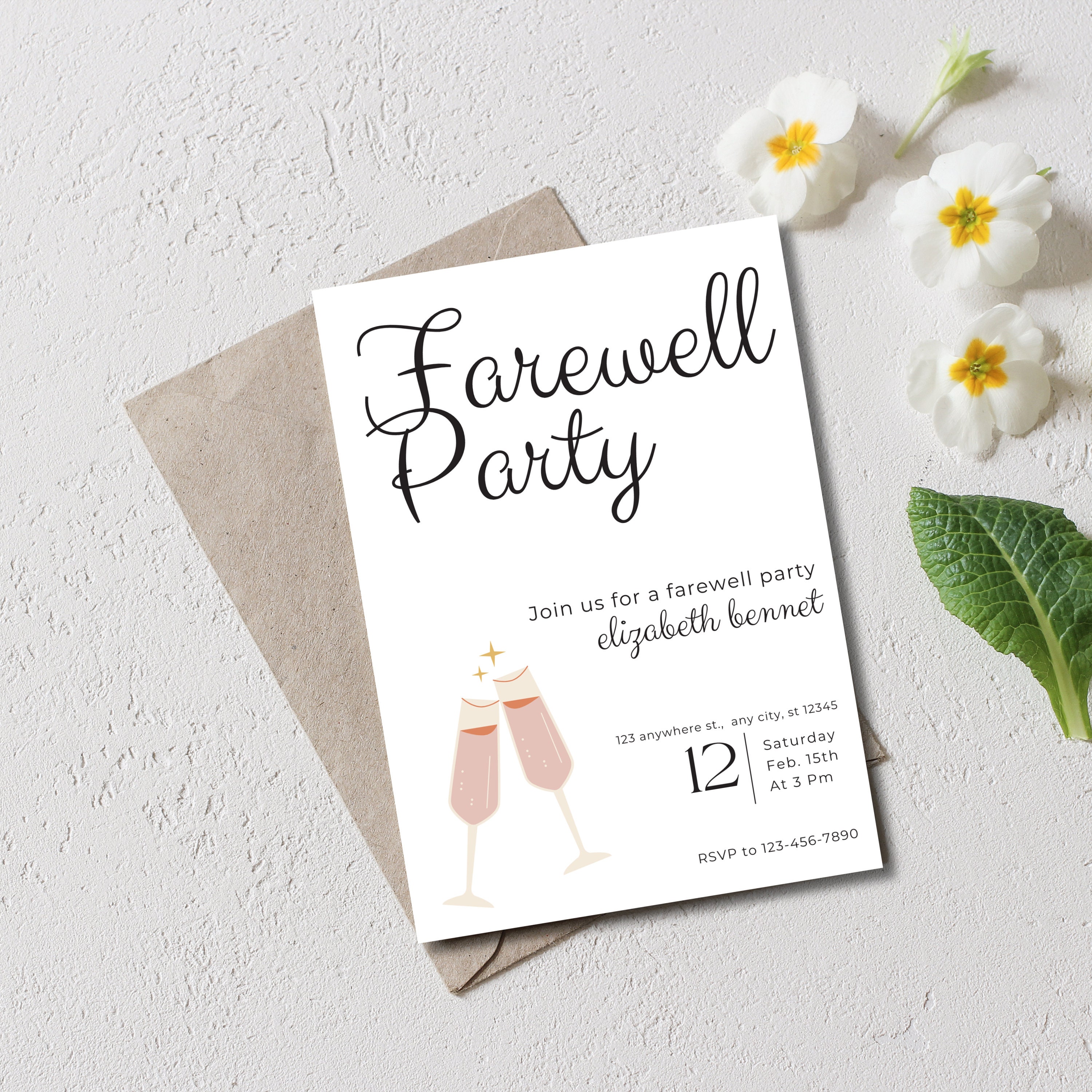 Modern Farewell Party Invite - Goodbye Party Celebration Invitation ...