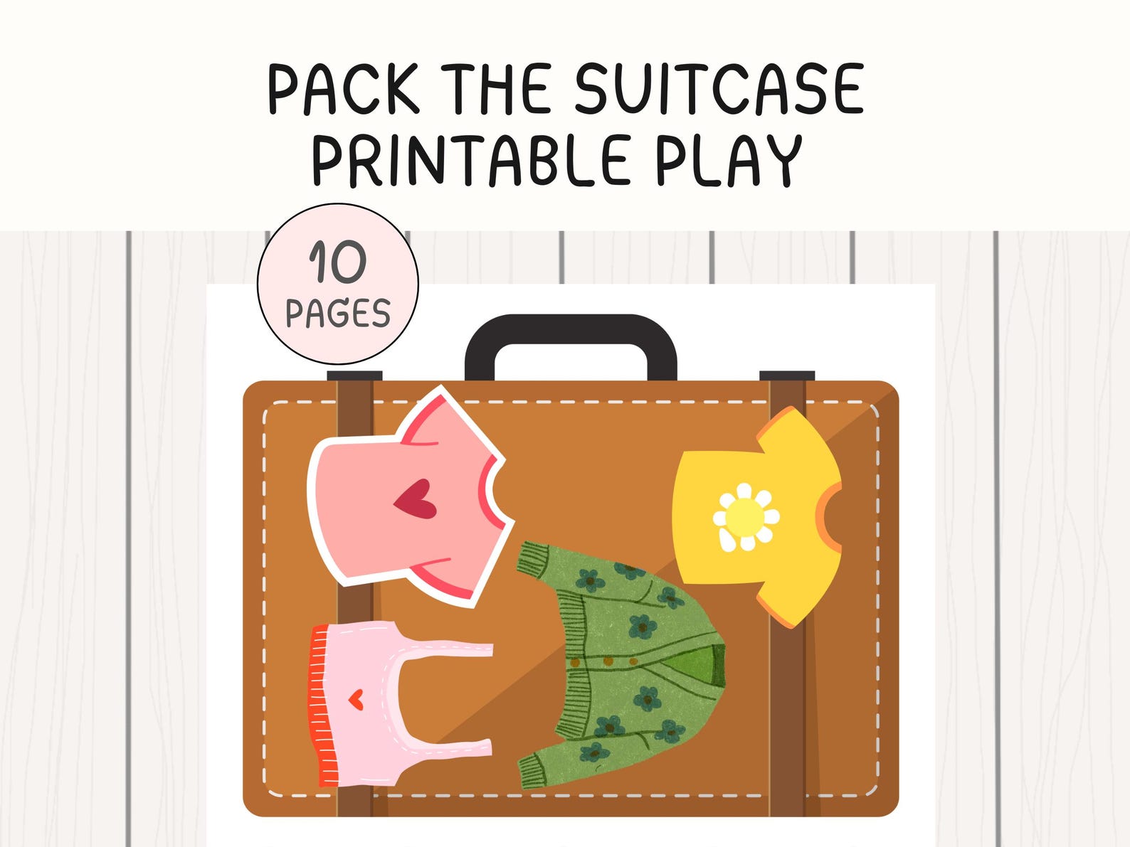 Suitcase Game for Kids, Travel Game Printable, Pretend Play Packing ...