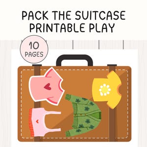 Suitcase Game for Kids, Travel Game Printable, Pretend Play Packing ...