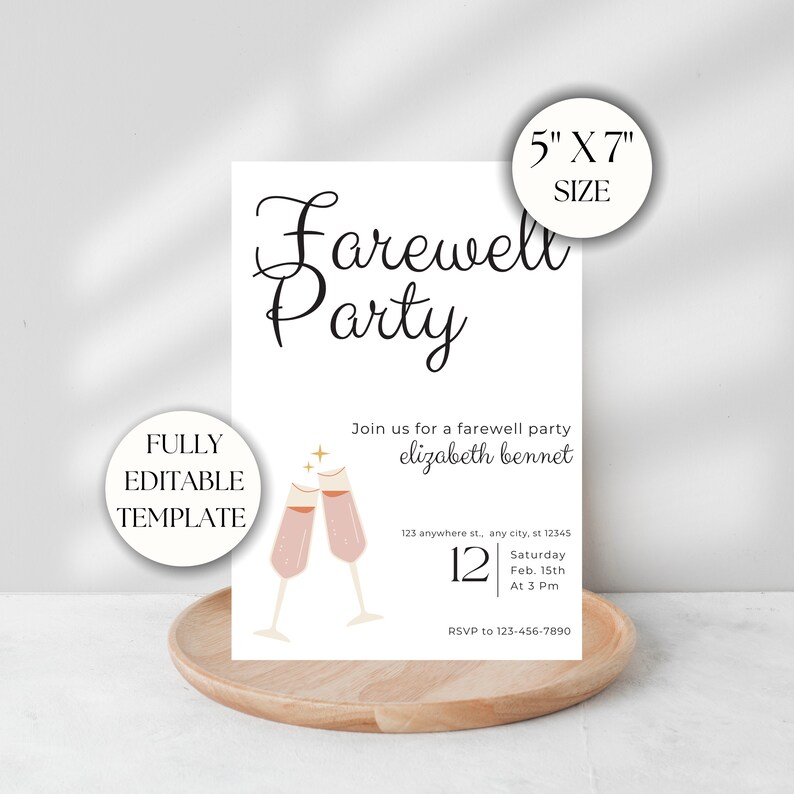 Modern Farewell Party Invite - Goodbye Party Celebration Invitation ...