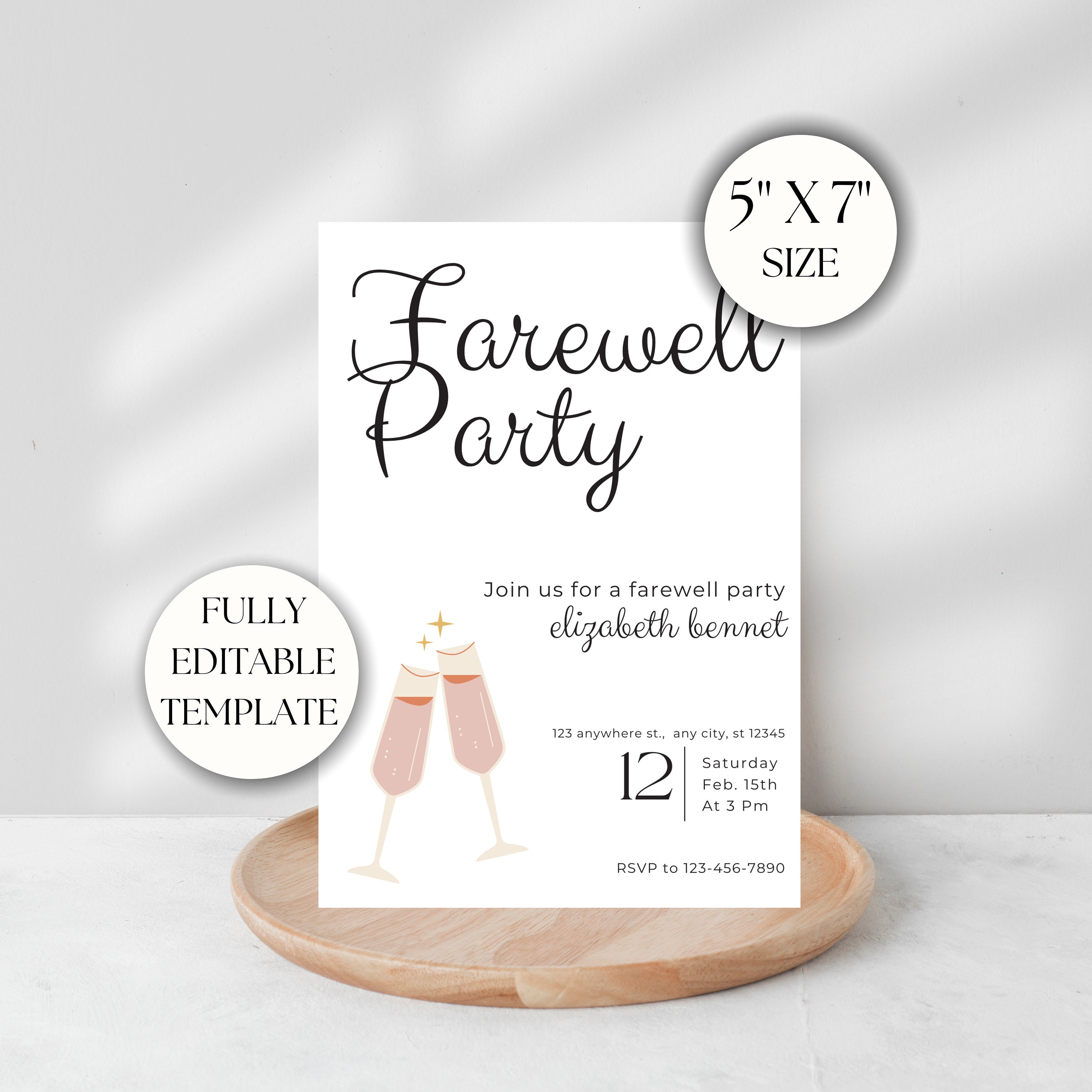 Modern Farewell Party Invite - Goodbye Party Celebration Invitation ...