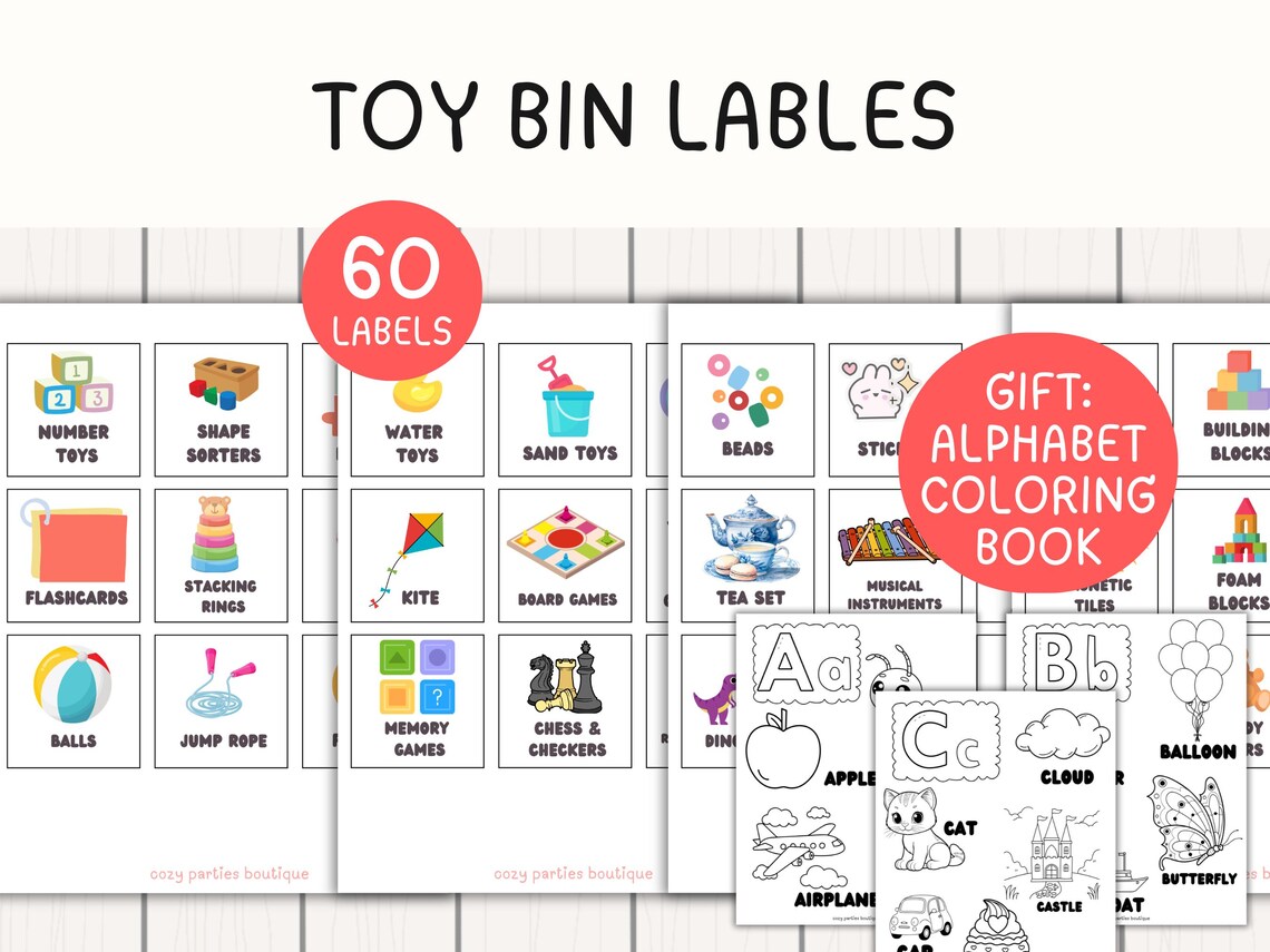 Printable Toy Bin Labels | Toy Storage Labels for Playroom & Classroom ...