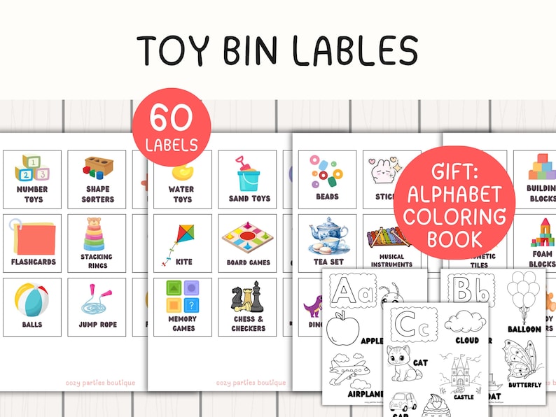 Printable Toy Bin Labels | Toy Storage Labels for Playroom & Classroom ...