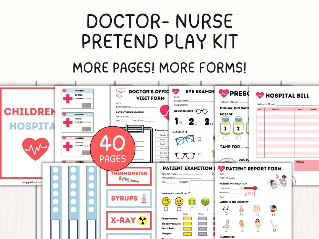Hospital Play Kids Doctor Dramatic Play Doctor Pretend Play Doctor Role Play Doctor Printable ...