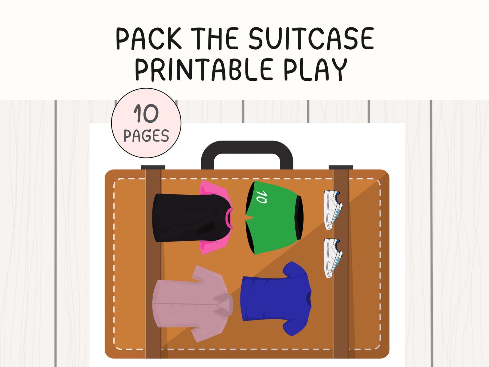Suitcase Game for Kids, Travel Game Printable, Pretend Play Packing ...