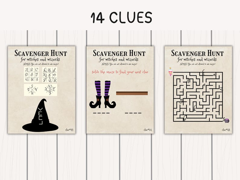 Wizard Scavenger Hunt for Kids Teens - Magic Treasure Hunt Printable ...