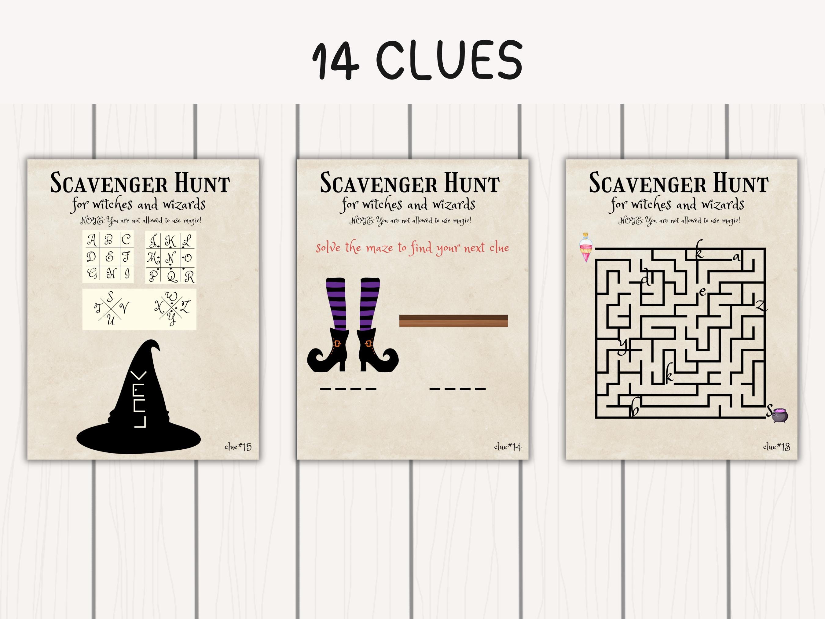 Wizard Scavenger Hunt for Kids Teens - Magic Treasure Hunt Printable ...