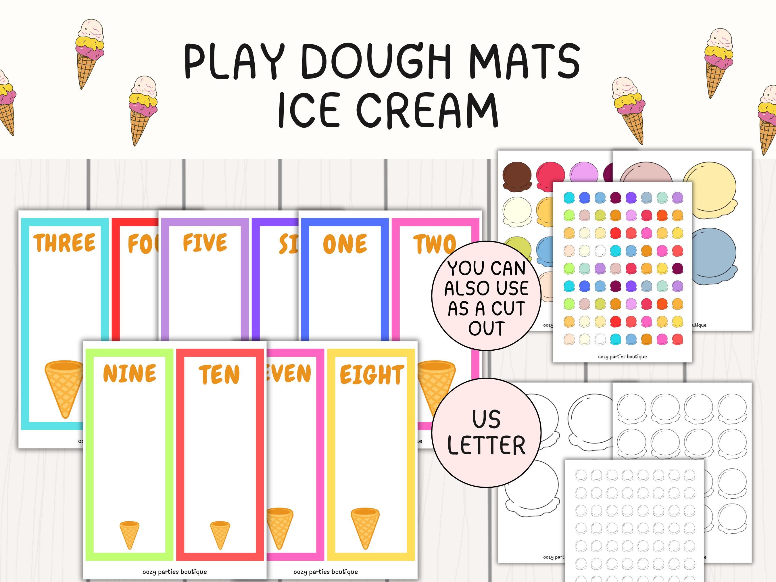 Printable Play Dough Mats Ice Cream Theme Montessori Play Dough ...