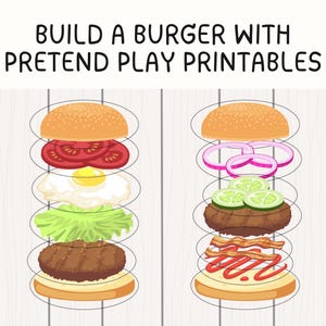 Build a Burger Pretend Play Printable - Preschool Printable Busy Book ...