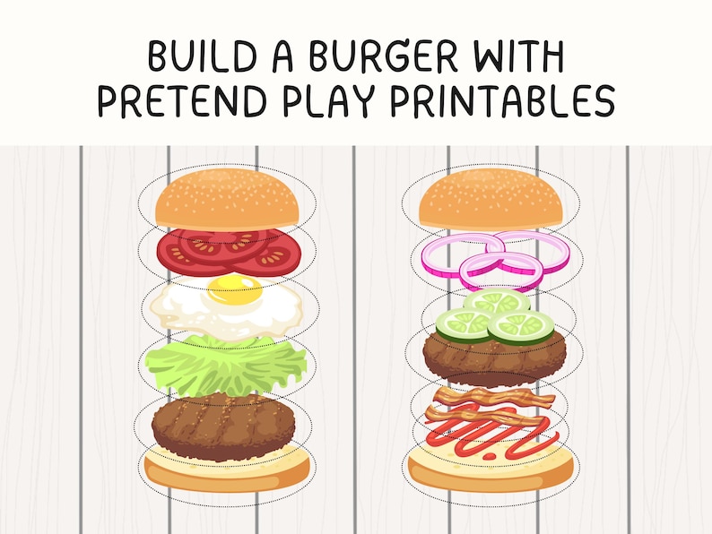 Build a Burger Pretend Play Printable - Preschool Printable Busy Book ...
