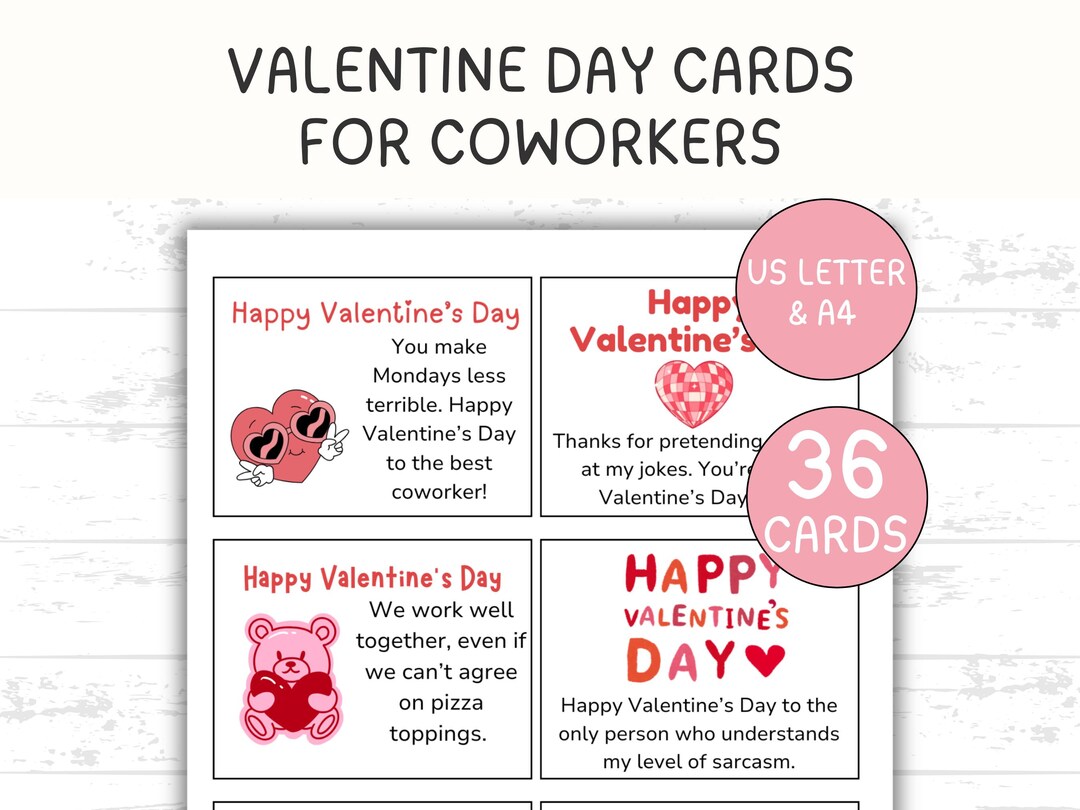 Printable Funny Valentine Day Card, Staff Valentine Funny Coworker Card ...
