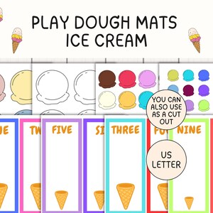 Printable Play Dough Mats Ice Cream Theme Montessori Play Dough ...