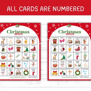 Printable Christmas Bingo Game Xmas Bingo Cards for Kids, Classroom ...