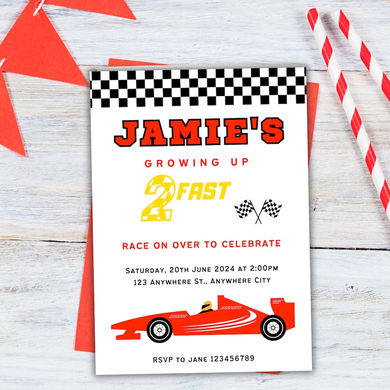 Nascar Invitations - Etsy