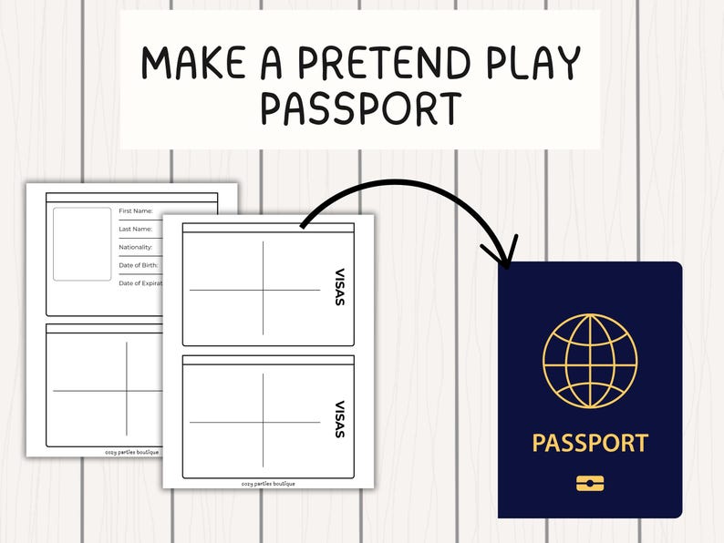 Play Passport & Travel Activity Kids Travel Set for Pretend Play ...
