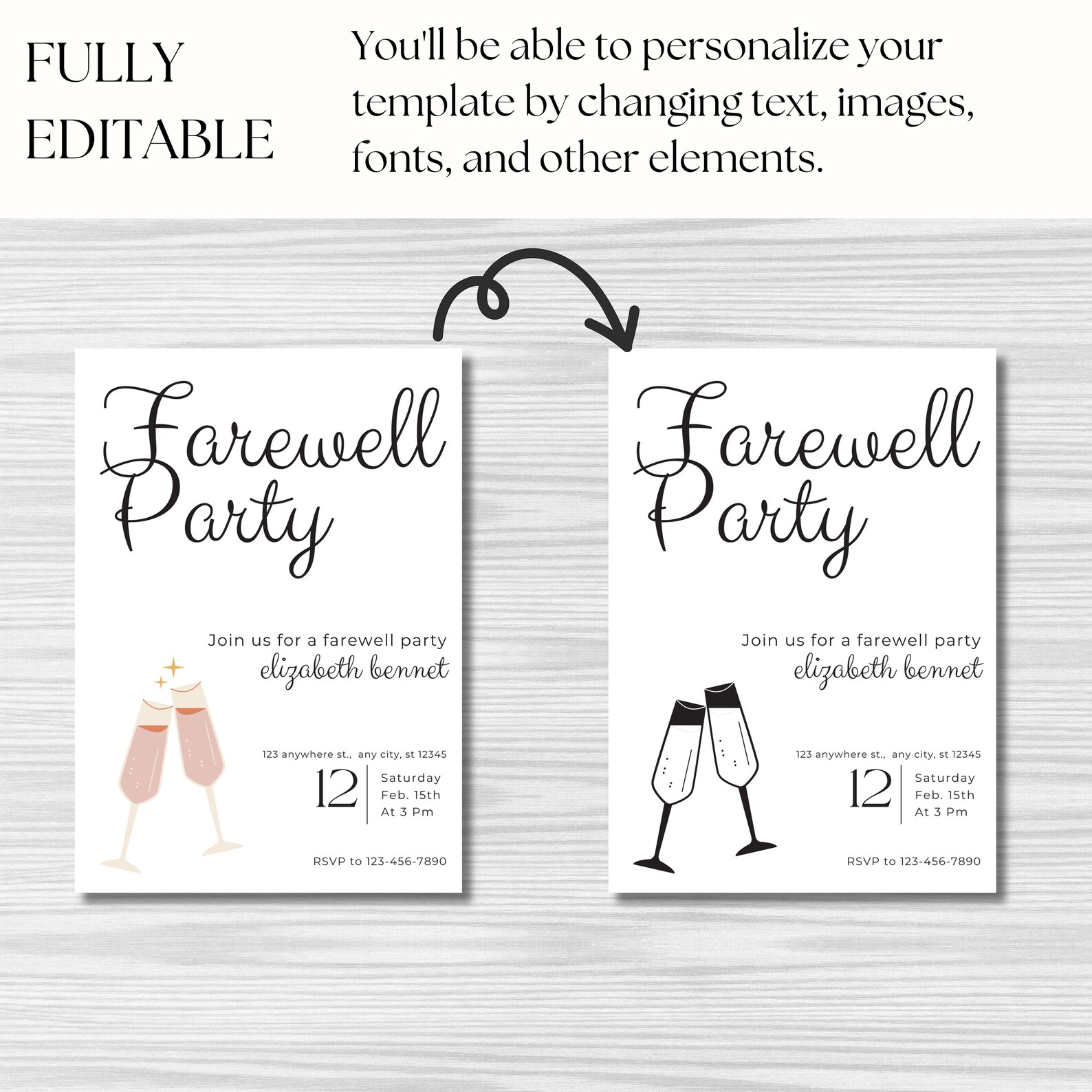 Modern Farewell Party Invite - Goodbye Party Celebration Invitation ...