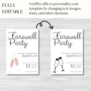 Modern Farewell Party Invite - Goodbye Party Celebration Invitation ...