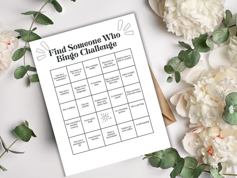 Find Someone Who Bingo – Fun Icebreaker Game for Office Parties, Family ...
