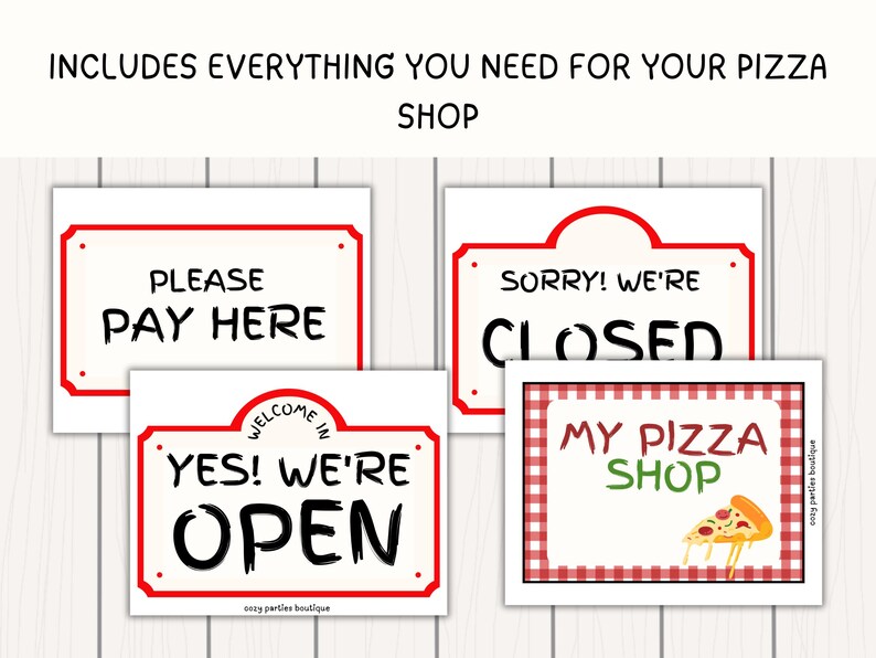 Printable Pretend Pizza Play Kit - Make Your Pizza Shop- Dramatic Play ...
