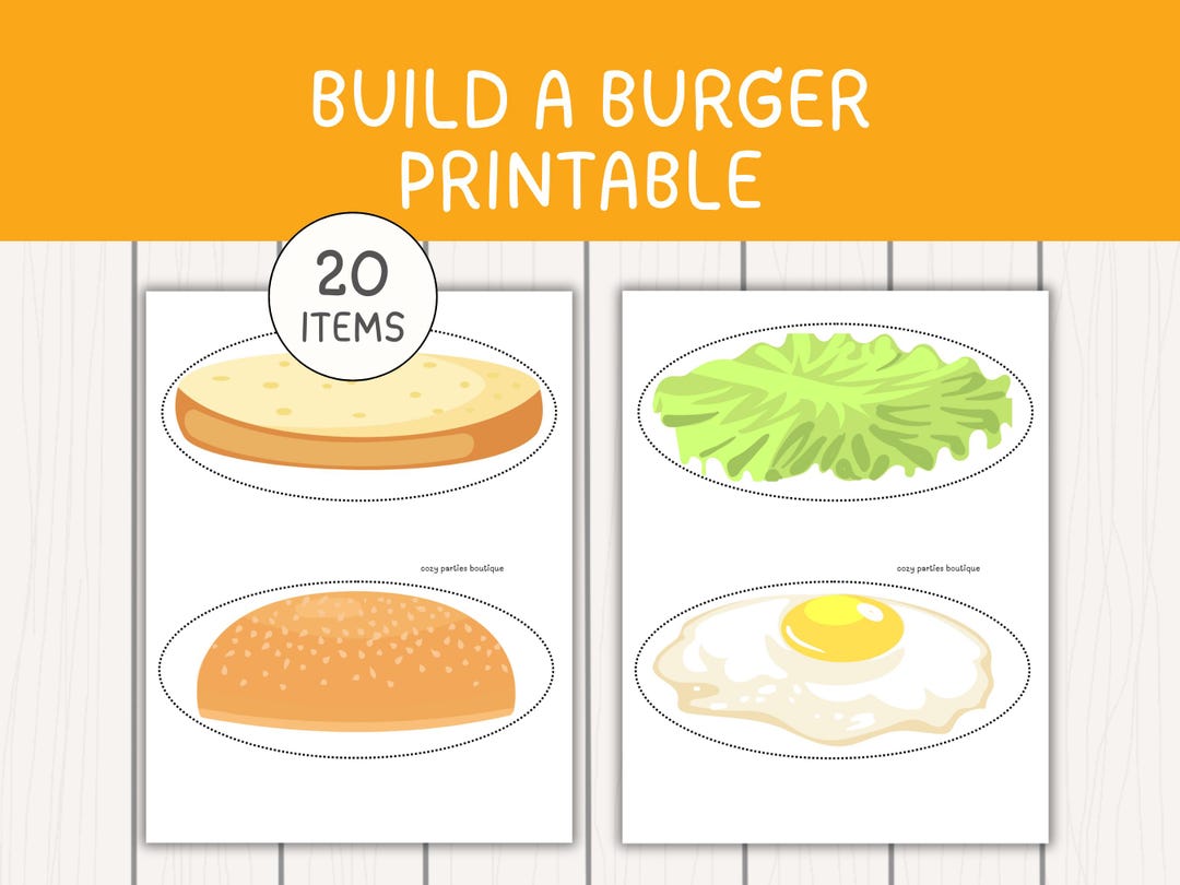 Build a Burger Pretend Play Printable - Preschool Printable Busy Book ...