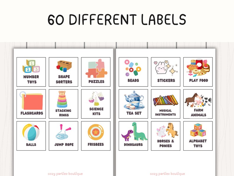Printable Toy Bin Labels | Toy Storage Labels for Playroom & Classroom ...